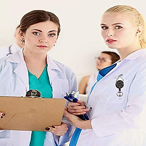 Retractable Badge Holders with Bling Rhinestones Crystal, Badge Reel with Belt Clip and Key Ring, 24 inches Thick Kevlar Pull Cord. (4pcs- Silver, Black, Pink and Purple)