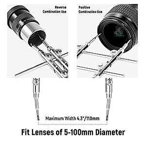 NEEWER Stainless Steel Lens Spanner Wrench, Professional Curved Double Sided Pointy/Flat Tips Lens Removal Tool with Four Screws, Lens Repairing Opening Wrench for DSLR Camera Lens, Telescope Lens
