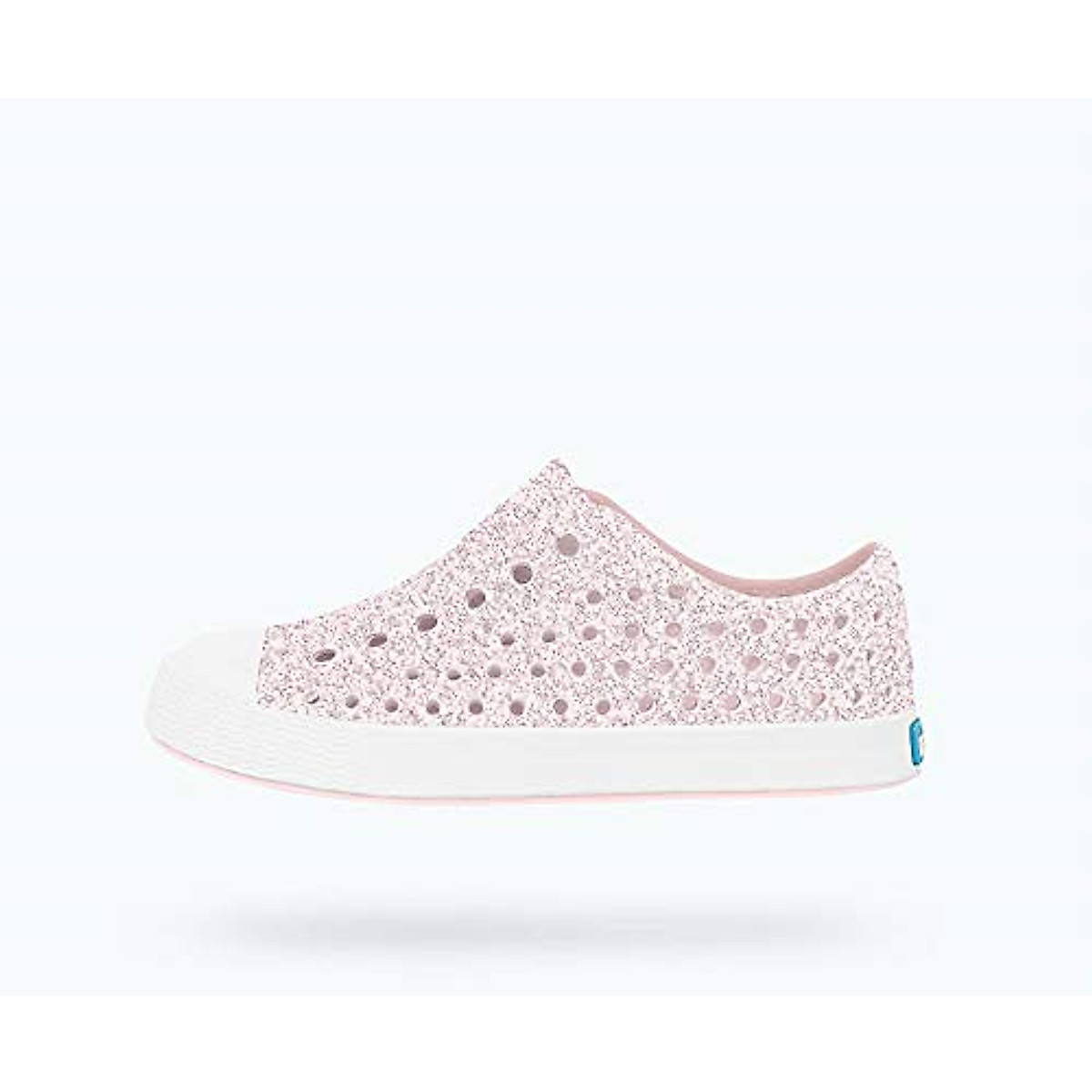 Native Shoes, Jefferson Bling Child, Kids Lightweight Sneaker, Milk Pink Bling/Shell White, 9 M US Toddler