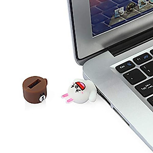Novelty Happy Rabbit Bear Cup Shape Design 16GB USB 2.0 Flash Drive Cute Memory Stick Stitch Thumb Drive Data Storage Pendrive Cartoon Jump Drive Gift