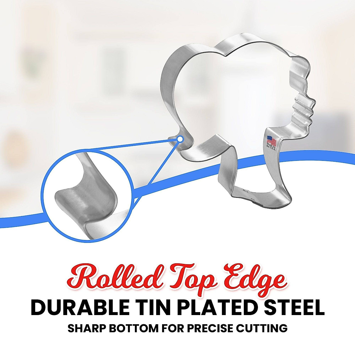 Foose Doll Head Cookie Cutter 4.25 Inch –Tin Plated Steel Cookie Cutters – Doll Head Cookie Mold