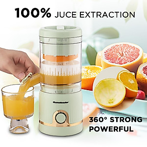 Homeleader Electric Juicer Rechargeable, Citrus Juicer Machines with USB, Portable Orange Juice Squeezer, Premium Juicer for Lemon, Tomato, Grape, Watermelon