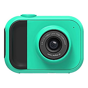 Boddenly Mini Cartoon Children's Camera,Rechargeable Electronic Camera,2 Inch IPS Display,Insertable 32G SD Card (Green, One Size)