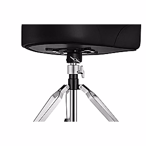 Donner Heavy Duty Drum Throne, Motorcycle Style Drum Seat, Widened Drum Chair with Upgraded Materials, Height Adjustable Padded Stool, Double Braced