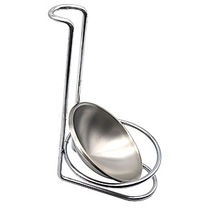 Stainless Steel Spoon Rest Holder,Long Handle Vertical Saving Soup Ladles Holders Ladle Rest Soup Ladle Holder