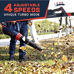 Worth Garden 84V 20" Cordless Battery Brushless Motor Self-propelled Lawn Mower & 500CFM, 125MPH Leaf Blower & 4 2.5AH Lithium Batteries&2 Fast Chargers in 40Mins