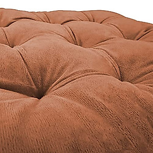 ELFJOY Solid Color Cozy Sanding Fabric Rocking Chair Cushions -Rocker Chair Pad Set Brown