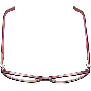 Sferoflex Women's SF1548 Square Prescription Eyewear Frames, Top Plum On Opaline Pink/Demo Lens, 52 mm
