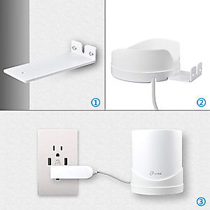 STANSTAR Wall Mount for TP-Link Deco X20 X55 X60 Whole Home Mesh WiFi System, Sturdy Bracket Holder for Deco X20,X60 Space Saving TP-Link Router Wall Holder Plug in Without Messy Wires (3Pack)