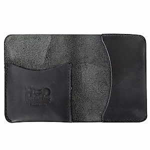 Hide & Drink, Bifold Card Holder Handmade from Full Grain Leather, Credit Card Storage, Money Organizer, Cash Case, Minimalist Wallet :: Charcoal Black