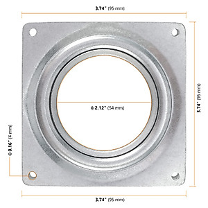 SEUNMUK 25 Pack 3.7 Inch Lazy Susan Turntable Bearing Lazy Susan Bearing Hardware Swivel Plates Bearing Plate for Kitchen Racks, Craft Table, Makeup Holder, 300lbs Capacity, Silver