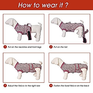 Jiupety Dog Recovery Suit Adjustable, Not Fit Slim and Long Body, Dog Suit for Surgery Recovery, M Size, Anti-Licking Surgical Dog Onesies, Tie-dye.