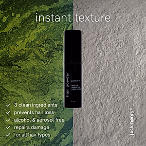 Jack Henry Dry Shampoo Powder (2oz) - Unscented, Alcohol-Free, Plant-Based Formula for All Hair Types with Kaolin Clay, Micro Algae, & Arrowroot