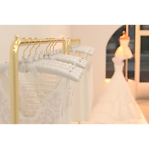 Hangerworld White 17inch Satin Padded Top Garment Wedding Clothes Coat Hangers with Buttons