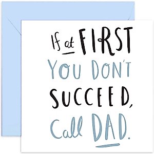 Old English Co. Call Dad Father's Card - Funny Birthday Card For Dad | Humour Dad Joke Card | Blank Inside & Envelope Included