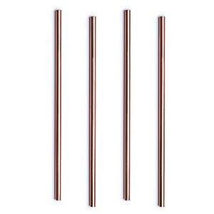 Copper straws - 100% copper drinking straws set of 4 - standard size 6.7" (17 cm) - Best size for your Moscow Mule copper mug - pure premium copper with food safe lacquer to keep the shine.