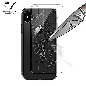 AKWOX (4-Pack) Compatible with iPhone Xs Max Screen Protector with Back Covers, 9H Tempered Glass Front Screen Protector and Back Screen Protector for iPhone XS Max