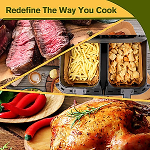 Air Fryer Liners for bella 4Qt Slim Air Fryer, Bella Air Fryer Accessories, Parchment Paper Liners Disposable Rectangular for Ninja Foodi 2-Basket, Instant Pot Vortex Plus, PowerXL Vortex(100Pcs)