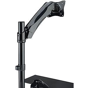 Displays2go Flat Screen Monitor Clamp System has Extendable Bracket, Steel, Aluminum – Black Finish (LMSSWDM2A)