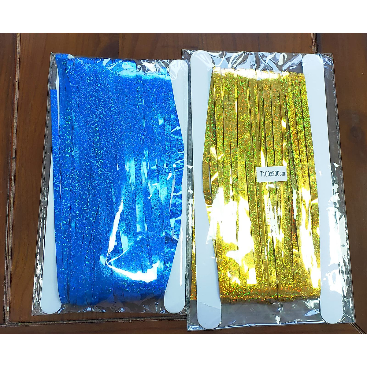 Graduation Party Decorations Navy Blue Gold 2024/Navy Blue Yellow Graduation Decorations Navy Blue Foil Fringe Curtains Graduation Backdrop Metallic Foil Fringes Curtains for Blue Gold Birthday Party