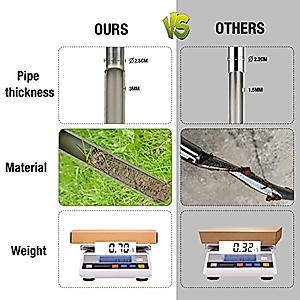 HiHydro Soil Sampler Probe 12 Inch Stainless Steel with 2 Pcs Reusable Sample Bags, T-Style Handle Soil Test Kits Soil Probes for Soil Sampling Plant Care Garden Lawn Farm