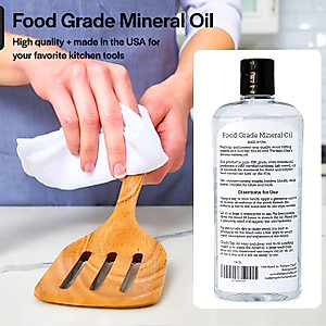 Thirteen Chefs Mineral Oil - 8 oz Food Grade Conditioner for Wood Cutting Board, Countertop & Butcher Block, Lubricant for Knife or Meat Grinder - Safe USP Finish on Marble, Soapstone