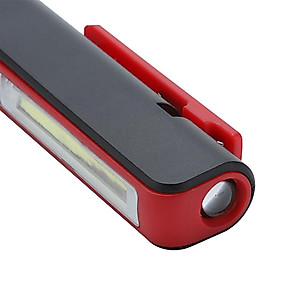 mumisuto LED Tactical Small Flashlight, Adjustable Brightness, Pen Flashlight Rechargeable LED Flashlight Pocket Light Work Light with Magnetic Rotating Clip for Hiking, Everyday Use(Red)