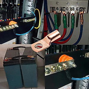 TKDMR 160Pcs Copper Wire Lugs AWG2 4 6 8 10 12 with Heat Shrink Set, 80Pcs Battery Cable Ends Ring Terminals Connectors Tubing Assortment Kit