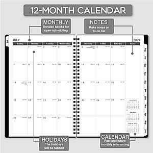 2024-2025 Weekly Appointment Book & Planner - Jul 2024 - Jun 2025, 2024-2025 Daily Hourly Planner, Academic Planner, 6.3" x 8.5", Half Hour (30 Mins) Interval, Tabs, Strong Binding, Thick Paper