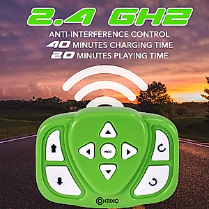 Contixo RC Stunt Car 4WD 2.4Ghz - Double Sided 360° Rotating Remote Control Toy with Lights, for Boys & Girls Age 4-12 Green