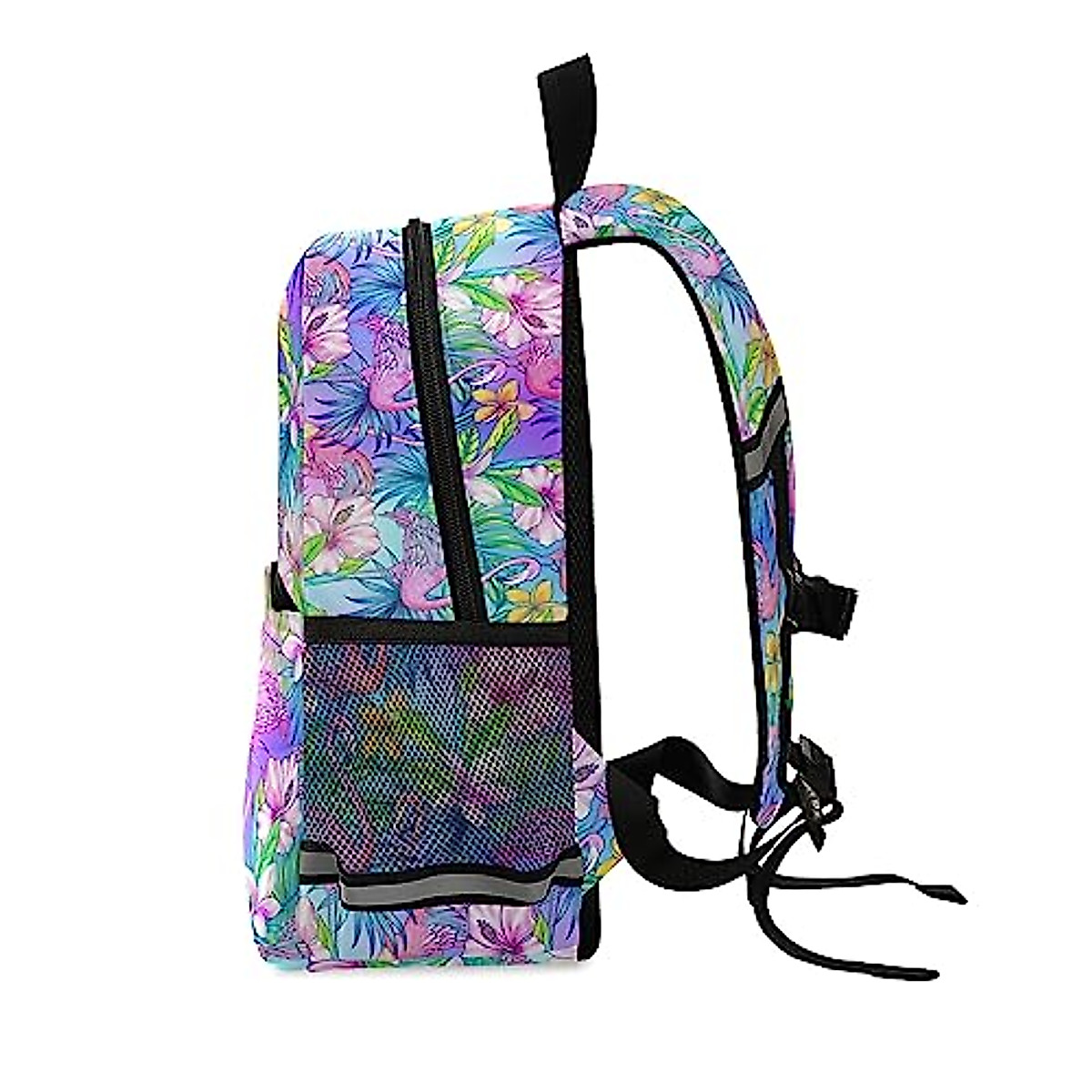 MNSRUU Kids Backpack Girls, Pink Flamingo Tropical Bird Flower Toddler Hiking Backpack, Children Backpacks for School, Preschool Nursery Travel Bag, Chest Strap