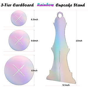 2Pack Cupcake Stands - Rainbow Dessert Tray,Cupcake Display for Birthday Graduation Baby Shower Tea Party
