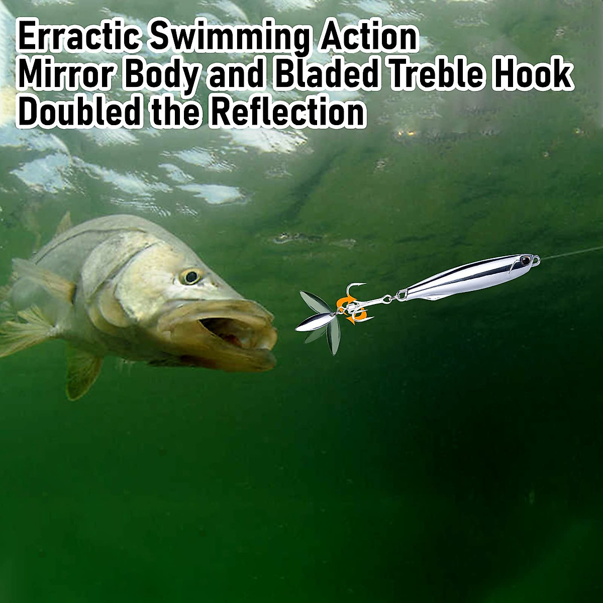 Dr.Fish 3 Pack Jigging Spoons Metal Casting Jigs Bladed Treble Hooks Saltwater Casting Spoons Surf Fishing Lures Vertical Diamond Jigs Mackerel Striper Bluefish Lures 1oz-#4 Hook