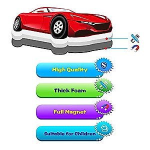 SpriteGru 33 PCS Vehicle Foam Magnets for Toddlers Kids, Perfect for Preschool Learning (Land Air Ocean All Included)