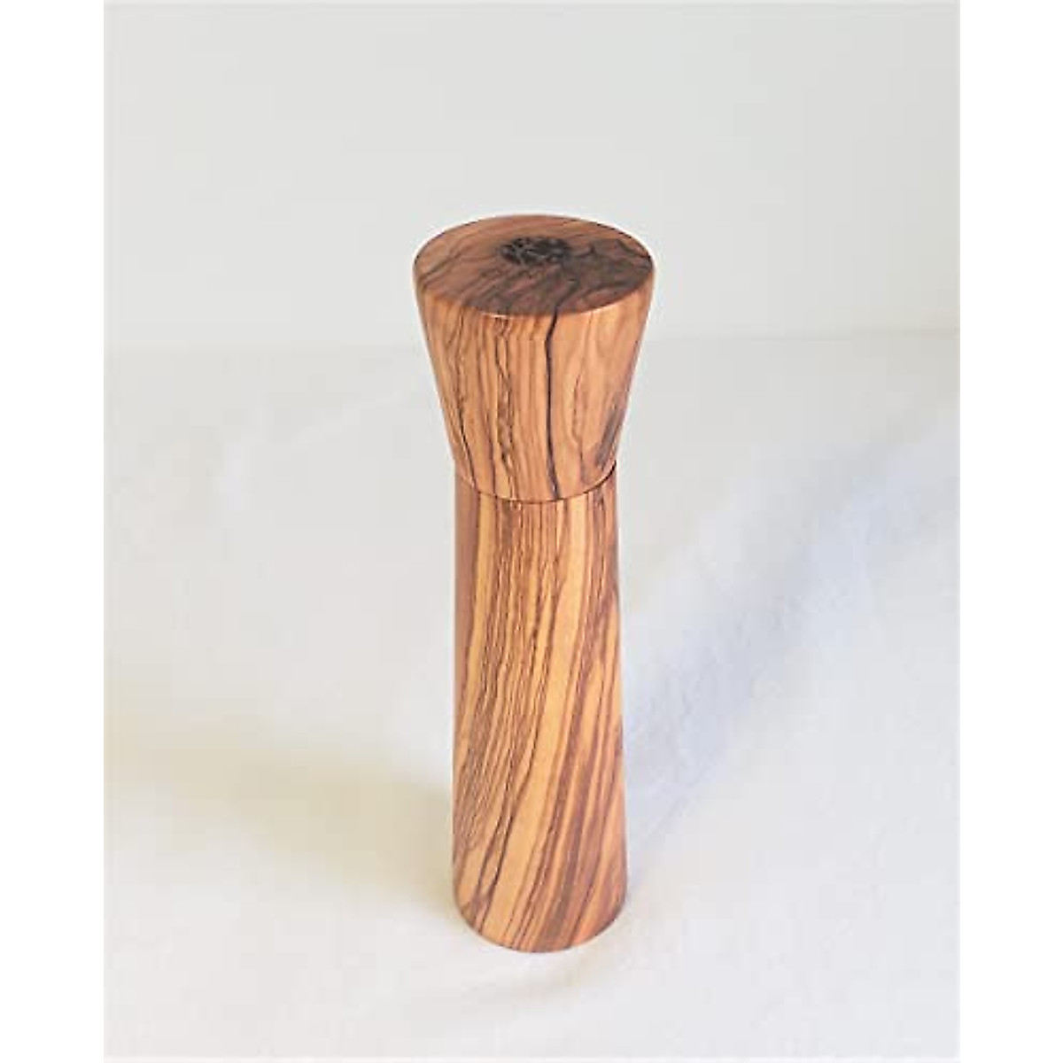 Olive Wood Mills with a Ceramic Mechanism, Grinder (Salt, Pepper, Coffee, Dried Herbs and Many Spices), Beige, 9x6.5 INCH