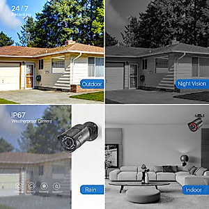 ZOSI 2Pack 1080p Bullet Dome Security Camera Outdoor Indoor (Hybrid 4-in-1 HD-CVI/TVI/AHD/960H Analog CVBS), IR Night Vision, Weatherproof CCTV Camera