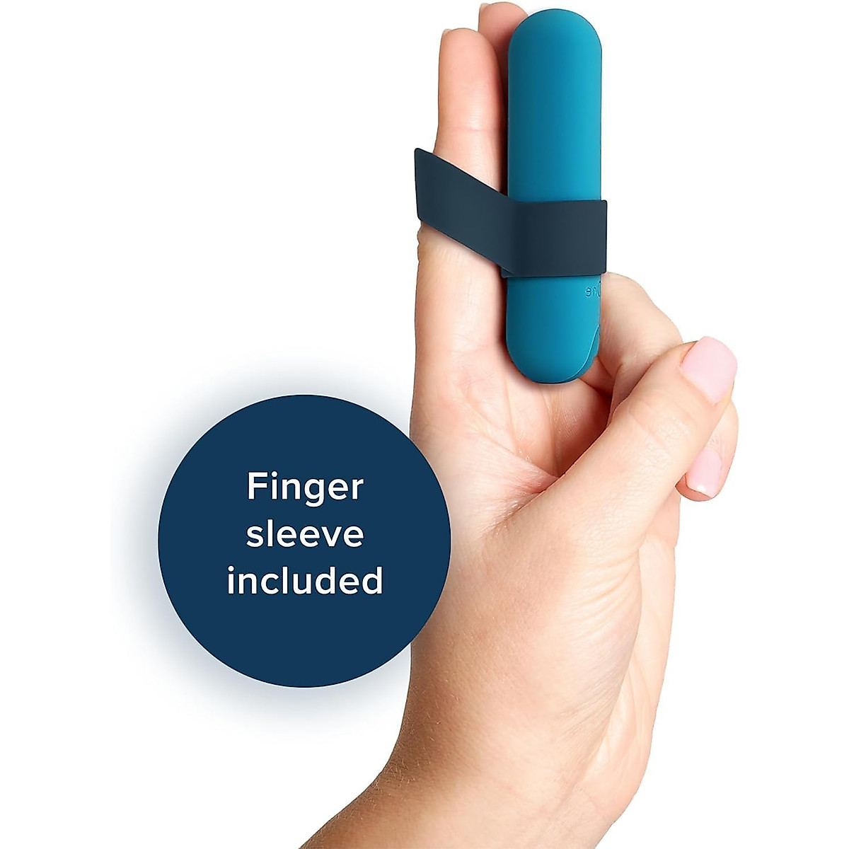 plusOne Bullet Vibrator for Women with Finger Sleeve - Mini Vibrator Made of Body-Safe Silicone, Fully Waterproof, USB Rechargeable - Personal Massager with 10 Vibration Settings Teal