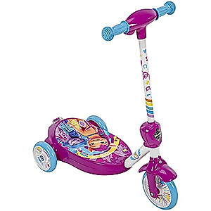 Huffy 6V My Little Pony Toddler Scooter For Kids Ages 2-4, Bubble Machine Scooter, 3 Wheel Balance Design, 2MPH Speed Button, Simple Wall Charger, Bubble Solution and Charger Included