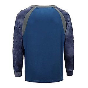 SEC.119 Grateful Dead Blue Tie-Dye Long Sleeve Shirt | Loose Fit | Sun Protection | Swim Shirt | Quick-Drying Fabric | Officially Licensed Apparel | Large