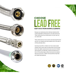 Highcraft CNCT27416-OM1 Hose Connects to Water, Braided Stainless Steel Supply Line, 3/8 Compression x 7/8 Female Balcock Nut Toilet Connector 16 Inch