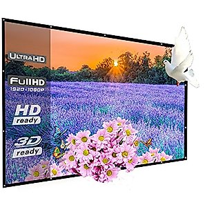 180 Inch Outdoor Projector Screen, WRLSUN HD 16:9 Large Folding Portable Home Theater Movie Screen for Camping/Office/Party/Double Sided Projection