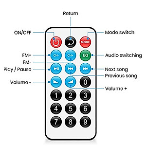 Moukey Mini amplifier home audio Bluetooth 5.0 for speakers- 50W 2 Channel Power Audio Receiver FM USB, AUX, with Remote Control, Power Supply for Car Home use, Tablets, Phones, Computers - MAMP2