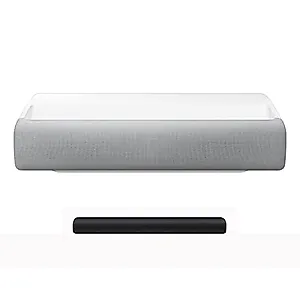 Samsung SP-LSP7T 120" The Premiere 4K Smart Laser Short-Throw Projector with a Samsung HW-S40T 2.0 Channel All-in-one 100W Dolby Digital Soundbar (2021)