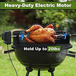 SHINESTAR Upgraded Rotisserie Kit for All Weber 22-Inch Kettle Charcoal and Other Similar Size Grills, Sturdy & Well Balanced, Part# 2290