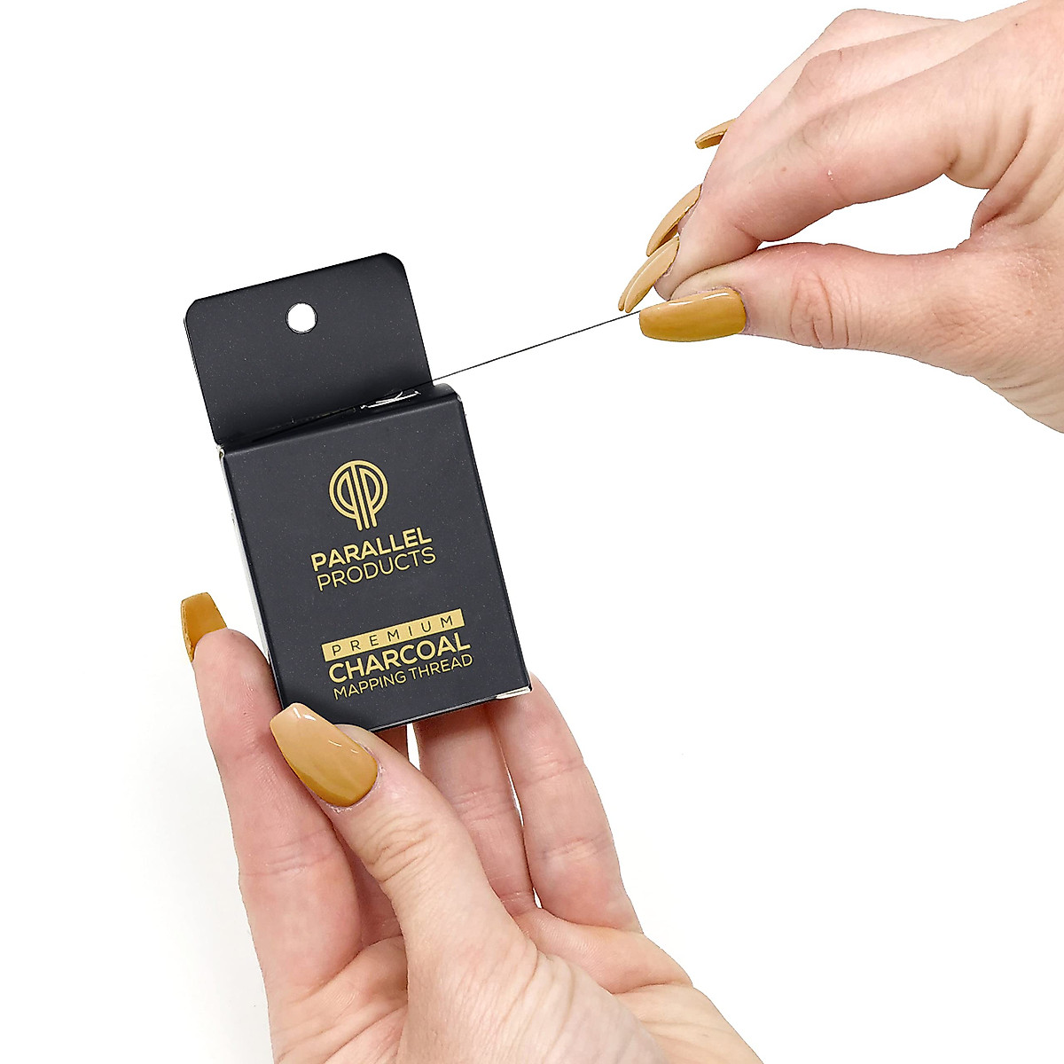 Parallel Products - Premium Eyebrow Mapping String for Microblading - Pre-Inked - 1 mm Charcoal Thread - Essential Brow Microblading Supplies - 15 Meters per Box