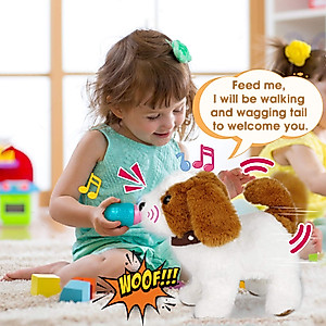 Airbition Realistic Puppy Dog Toy for Kids, Walking, Barking, Singing, Tail Wagging, Like Real Robotic Present Pet Toy for Toddler Kids Girls Boys