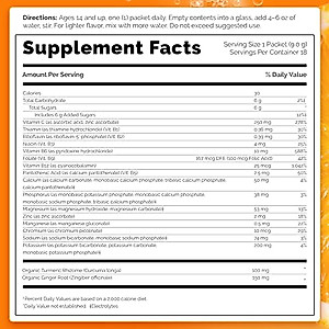 Emergen-C Citrus-Ginger Fizzy Drink Mix, Turmeric and Ginger, Immune Support, Natural Flavors with High Potency Vitamin C, 18 Count