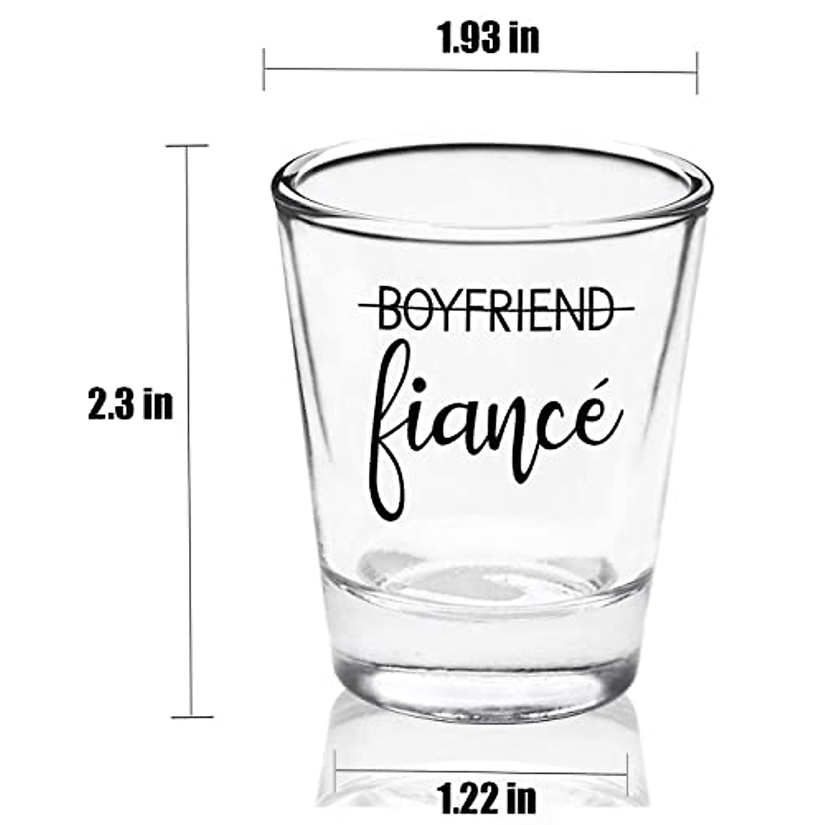 Boyfriend and Girlfriend Shot Glasses Gift Set Engagement Gifts for Couples - Fiance Fiancee Classic Shot Glasses Gift for Him and Her - His and Hers Shot Glasses For Mr and Mrs Bride and Groom-1.5oz