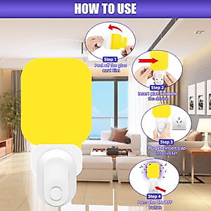 2 Pack Upgraded Fly Traps Indoor for Home with 20 Glue Cards,Gnat Traps for House Indoor Plug In Bug Catcher Flying Insect Trap with UV Light for Fruit Flies,Gnat,Moth,Mosquito,400 Sq Ft of Protection