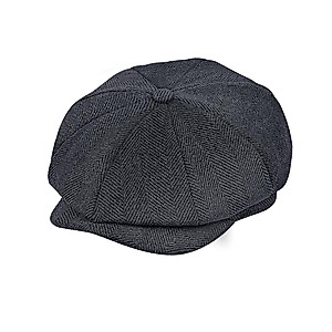 jerague Wool Newsboy Cap for Men Classic Vintage Gatsby Lvy Driving Hat Flat Hunting Cap Adjustable
